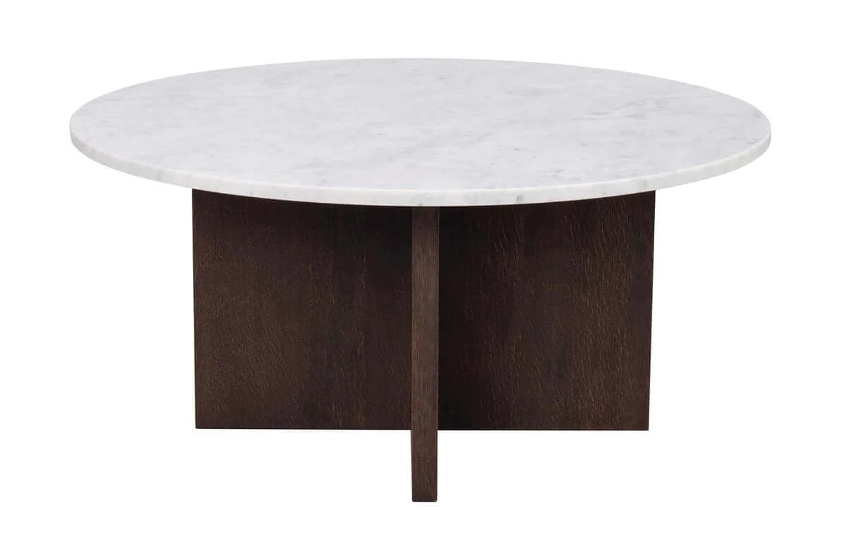BROOKSVILLE SOFFBORD RUND BRUN/VIT MARMOR 90cm | Möbelhuset